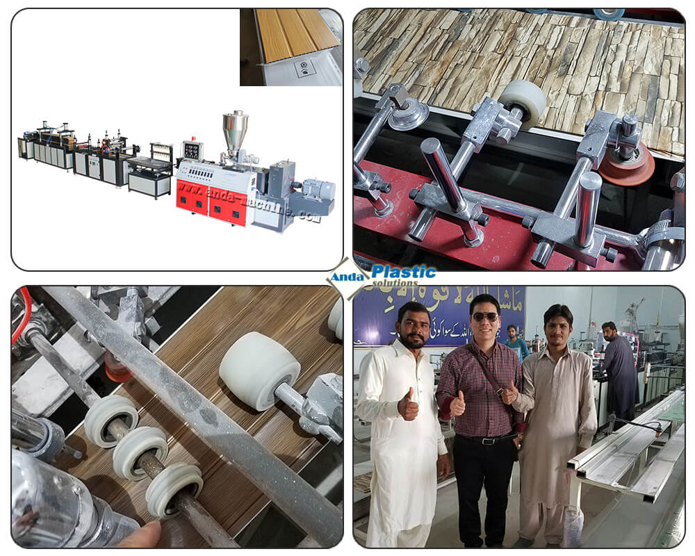 PVC wall panel production line running at Lahore Arifwala of Paksitan ...